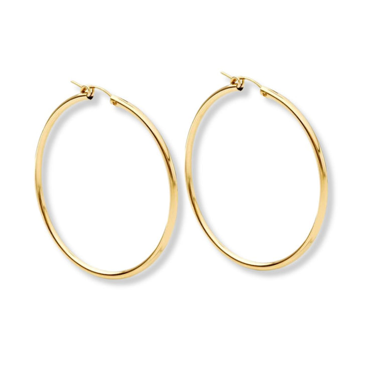 50mm Gold Hoop Earrings – Le Serey